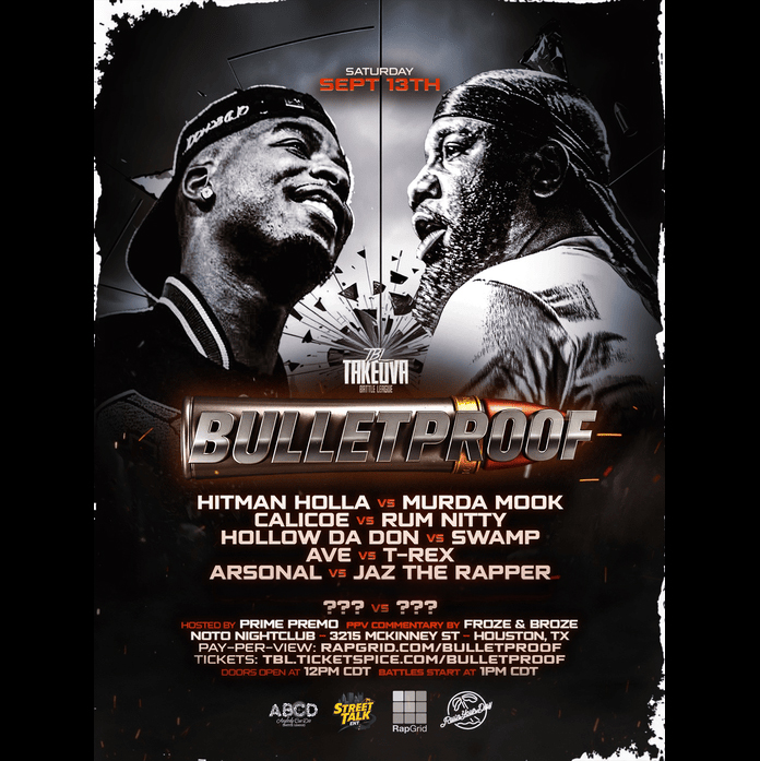 Rap Battle League Event | TakeOva Battle League Presents: Bullet Proof ...