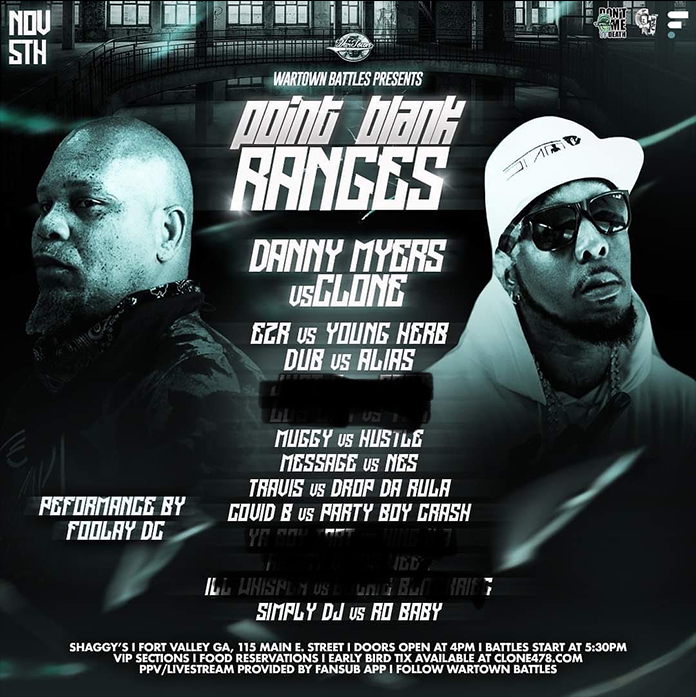 Rap Battle League Event | Wartown Battles Presents: Point Blank Ranges ...